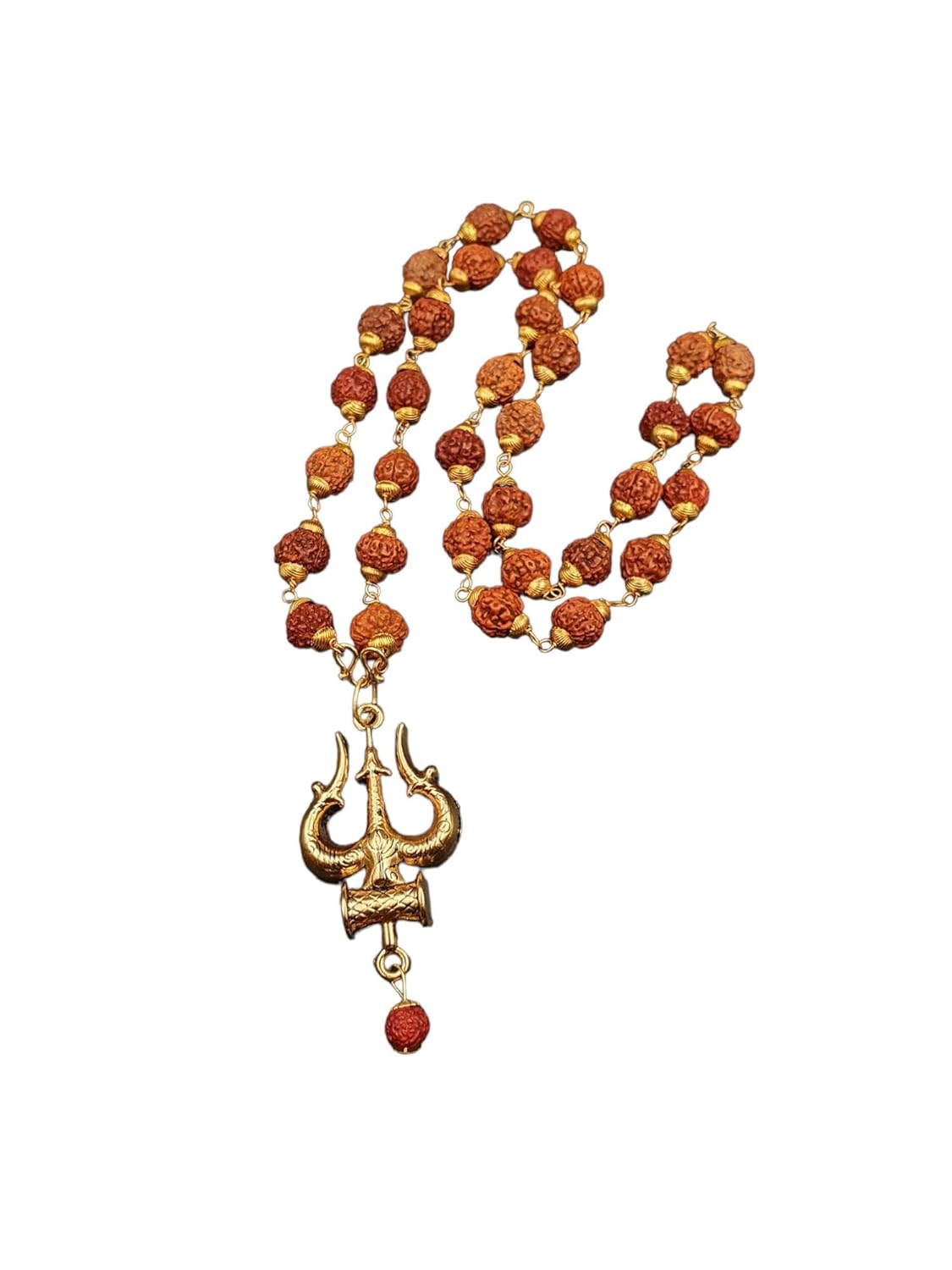 Buy Dharmsaar Shiny Mahakal Locket with Rudraksha Mala, Golden Trishul ...