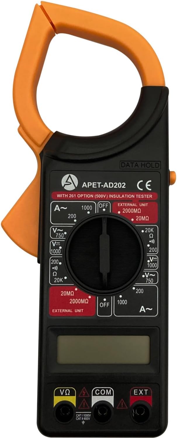 Amazon.com: Appli Parts APET-AD202 Digital Clamp Meter DCV: 2-20-200-1000V ACV: 200-750V ACA ...