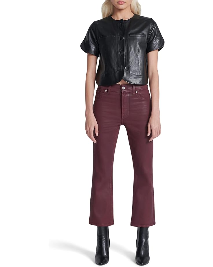 7 For All Mankind High Waisted Slim Kick In Coated Ruby Rust 6pm