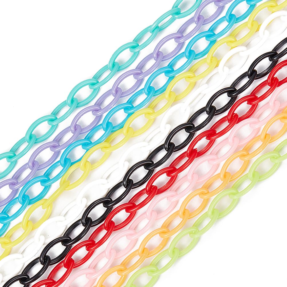 Amazon.com: SUNNYCLUE 40Pcs Colorful Jewelry Chain Plastic Chains Links ...