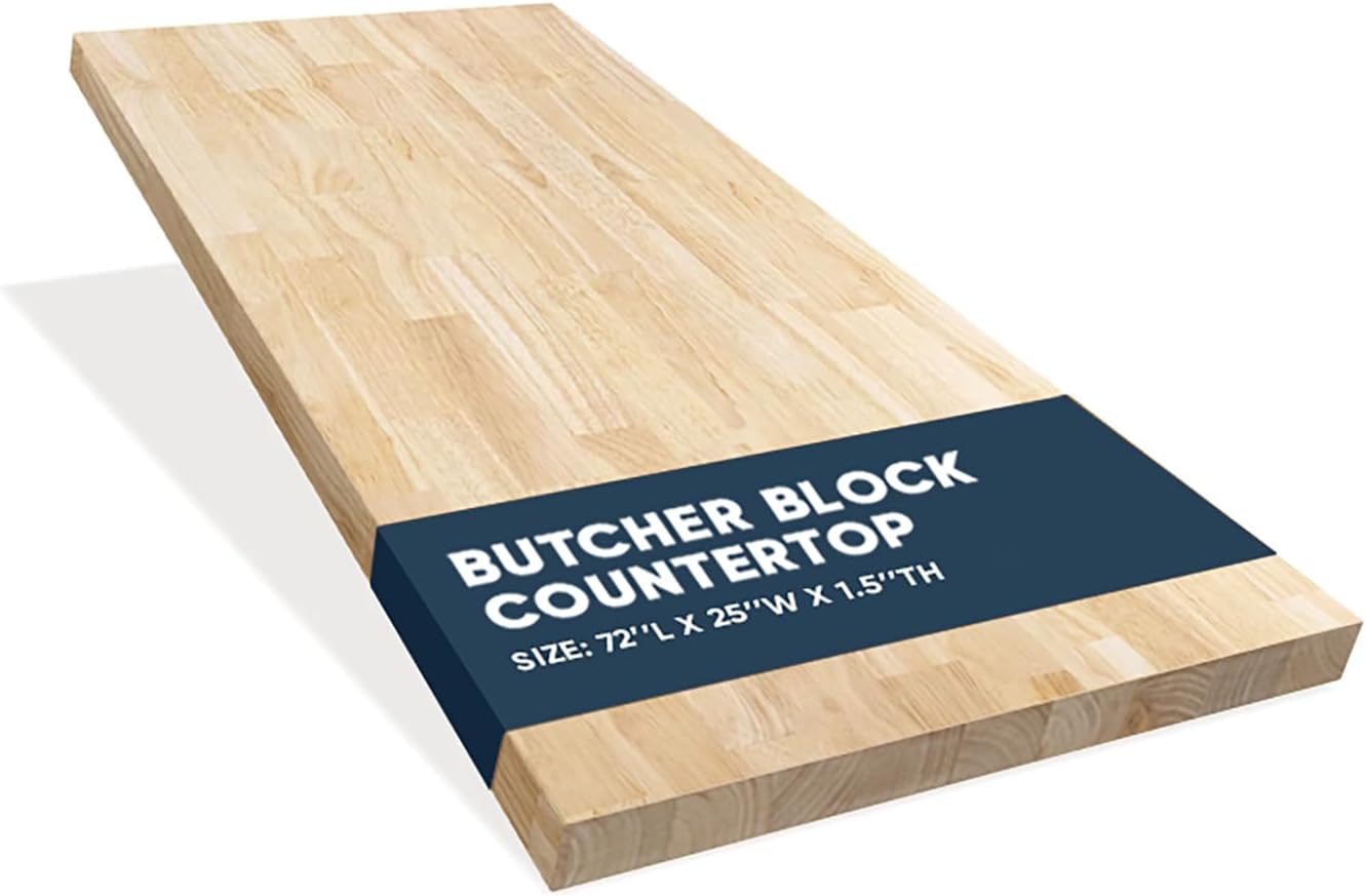 Amazon.com: AllForWood Hevea Solid Wood Butcher Block Countertop ...
