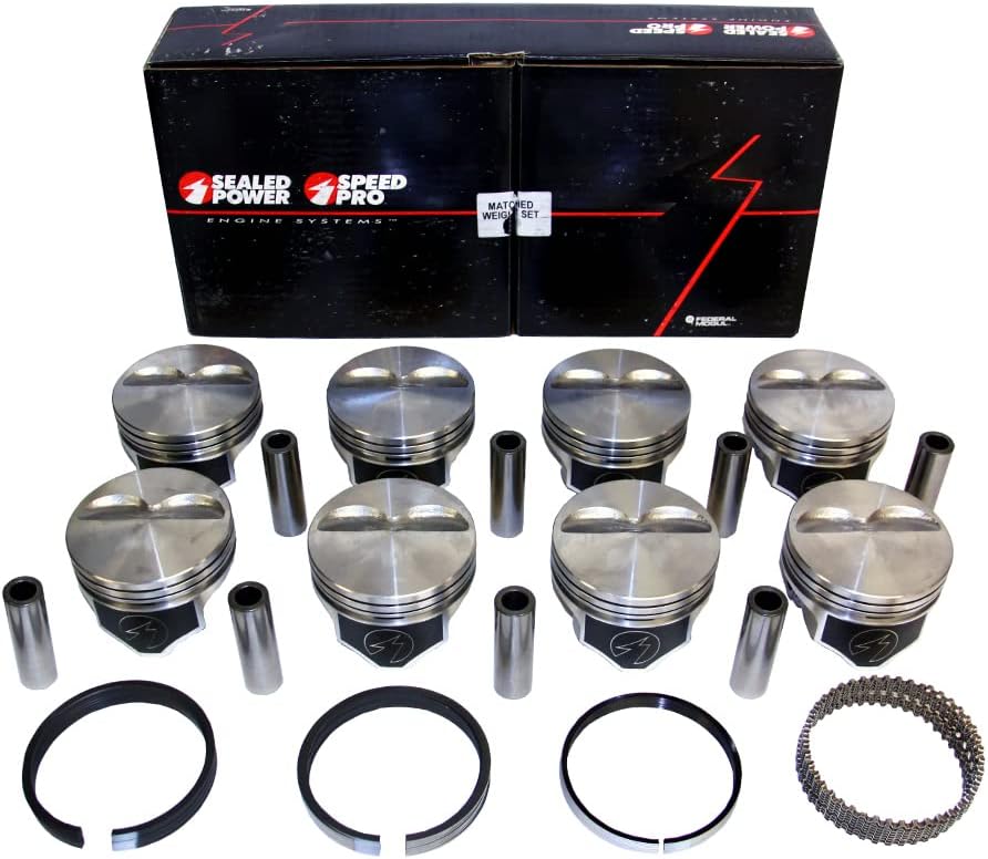 Amazon.com: Speed Pro H860CP30 Chevy 383 Flat Top Pistons + Cast Rings ...