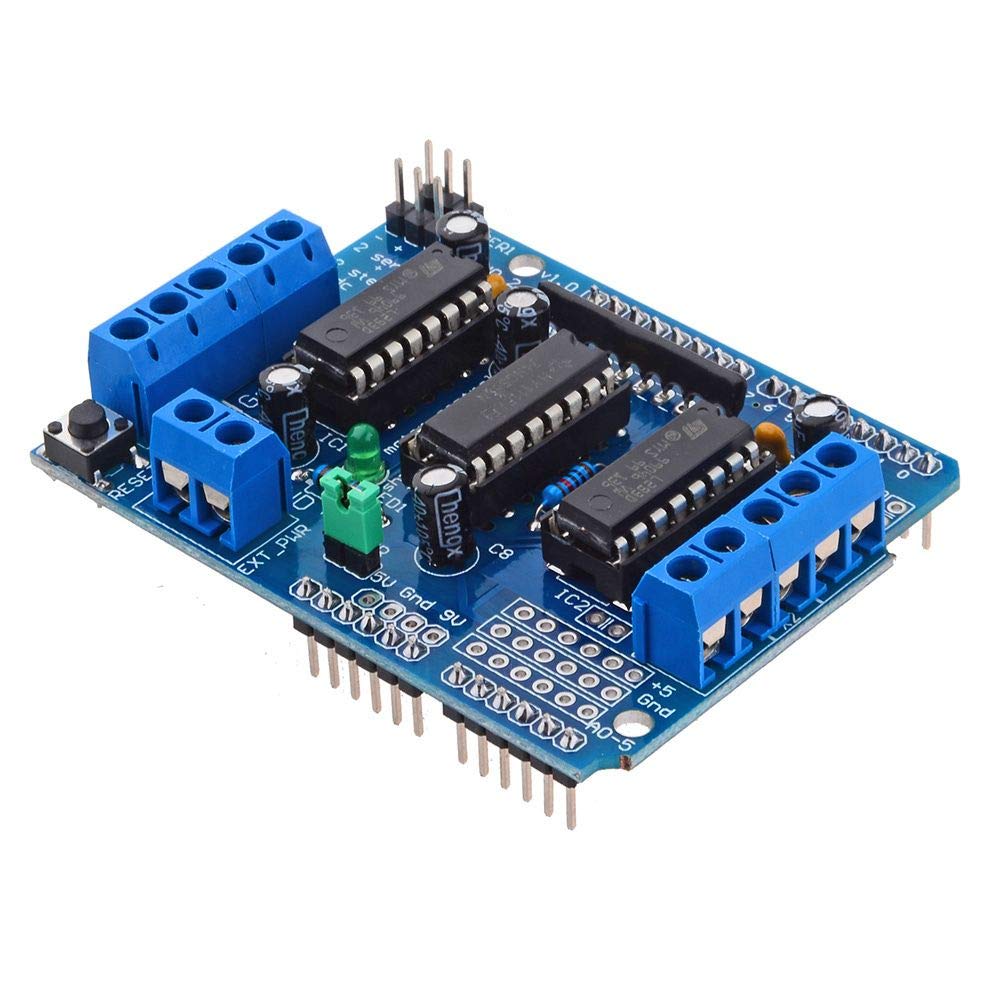 QBM L293D Motor Driver Shield for Arduino Microcontrollers-4 Channel ...