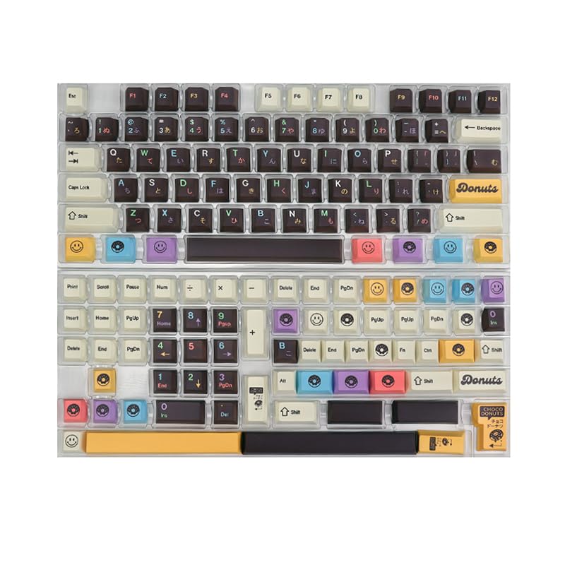 Snapklik.com : KBDiy 143 Keys Donuts Japanese Keycaps, Dye-Sublimation ...