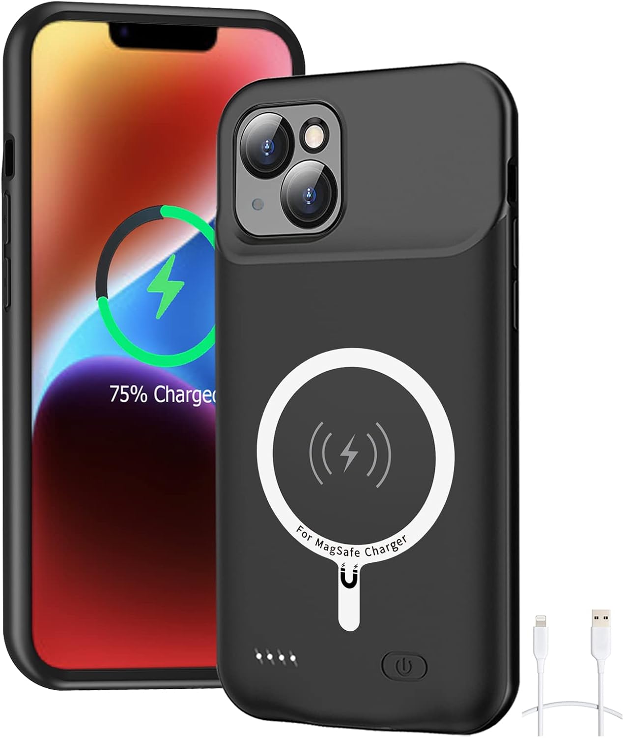 Buy Battery Case for iPhone 14, 7000mAh Ultra-Slim Portable with Data ...