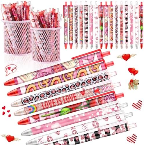 Amazon.com : Sepamoon 48 Pcs Valentine's Day Pens Bulk Happy Valentine ...