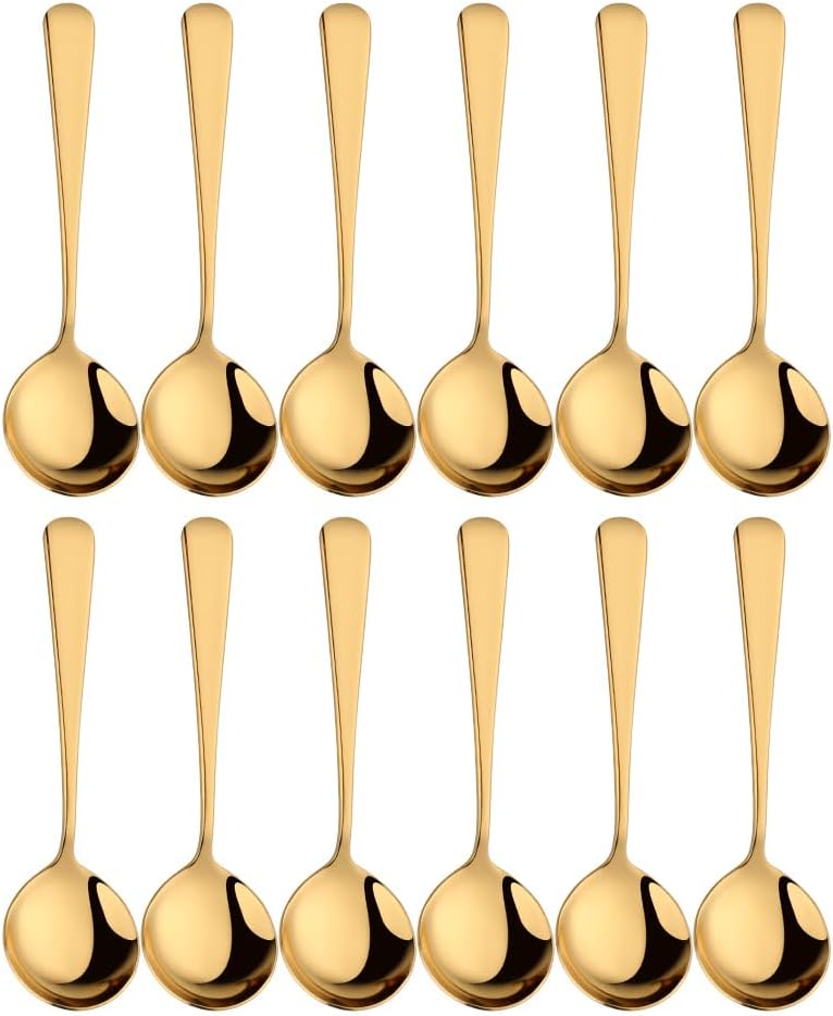 Amazon.com: Buyer Star Bouillon Spoon Sets, 7-Inch Round Soup Spoons ...