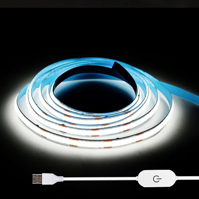 Amazon.com: ZSLAIFU 5V USB COB LED Strip Light, 3FT 6000K Cool White ...