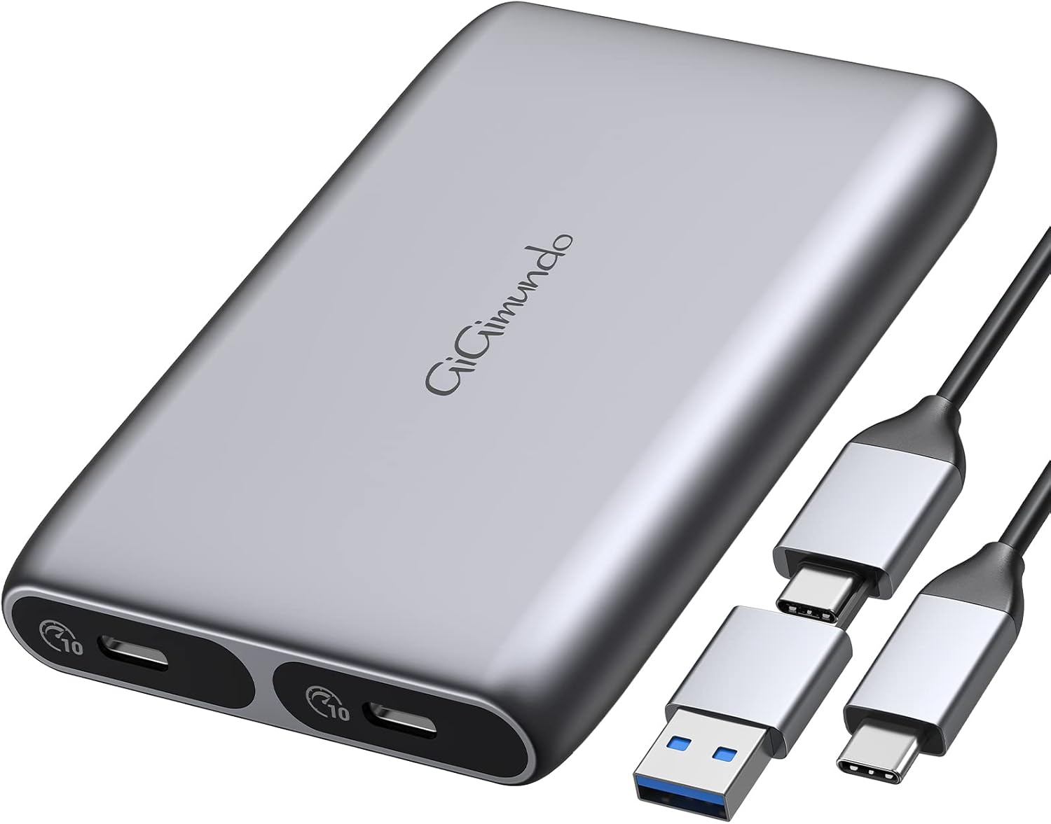 GiGimundo Dual-Bay 10Gbps M.2 NVME SSD Enclosure, Tool Free M.2 NVMe to ...