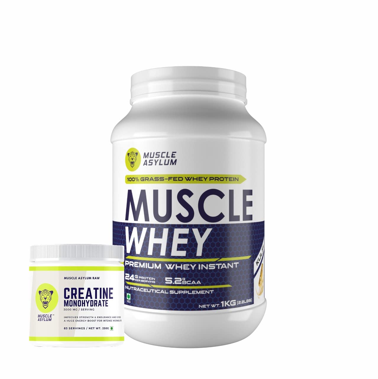 Buy Muscle Asylum Premium Whey Protein & Creatine Combo l 25 Servings ...