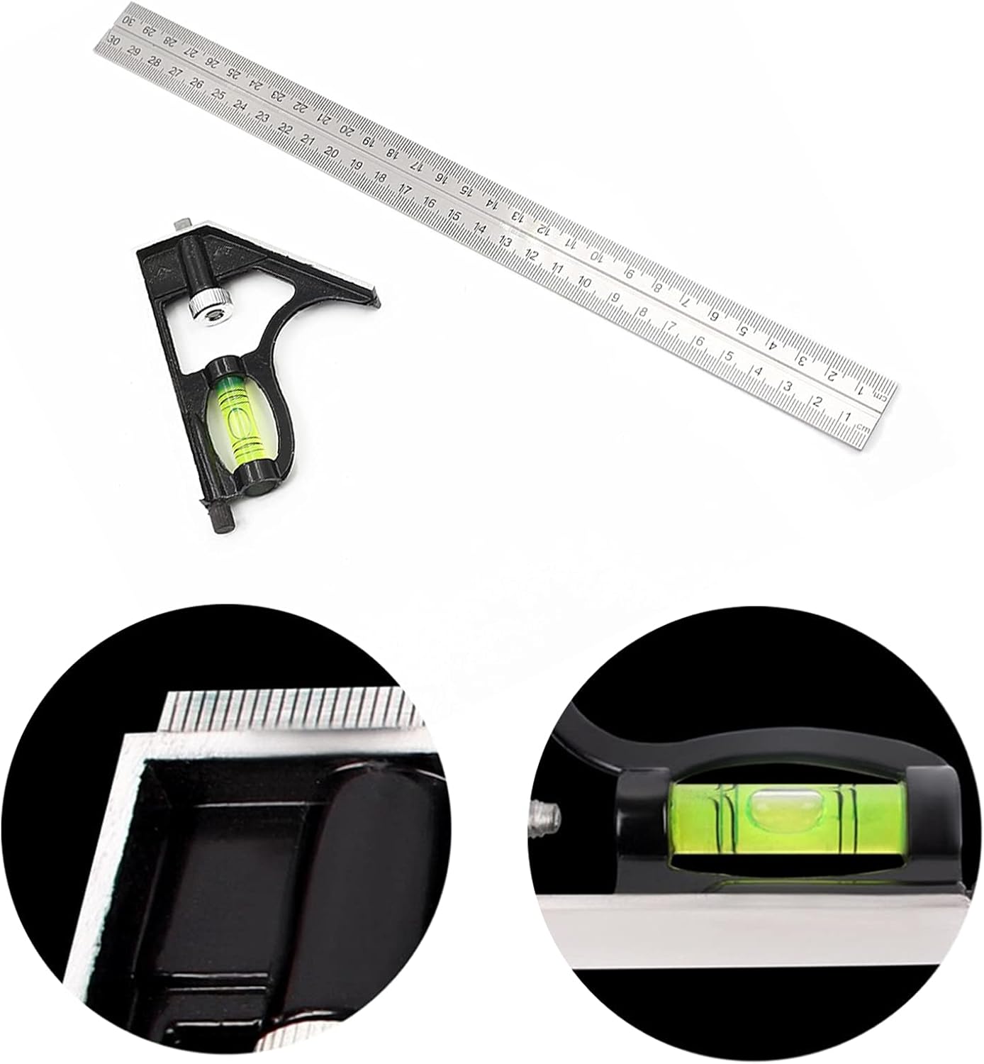 Nuluxi Combination Square Stainless Steel Adjustable Carpentry Right ...