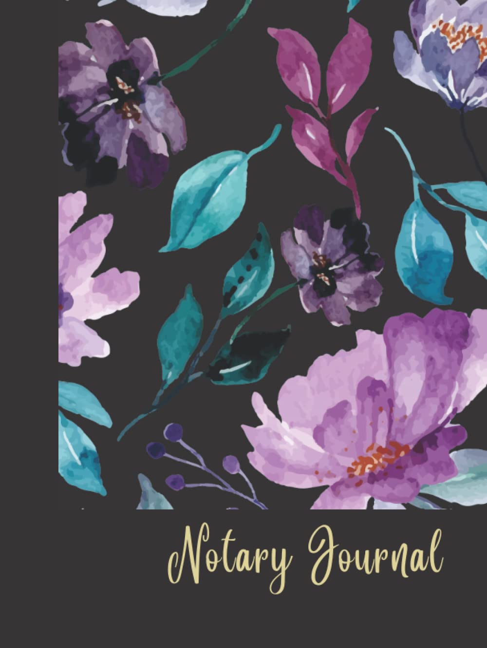 Notary Journal For Women: Hard Cover, Cute Modern Flowers Aesthetic ...