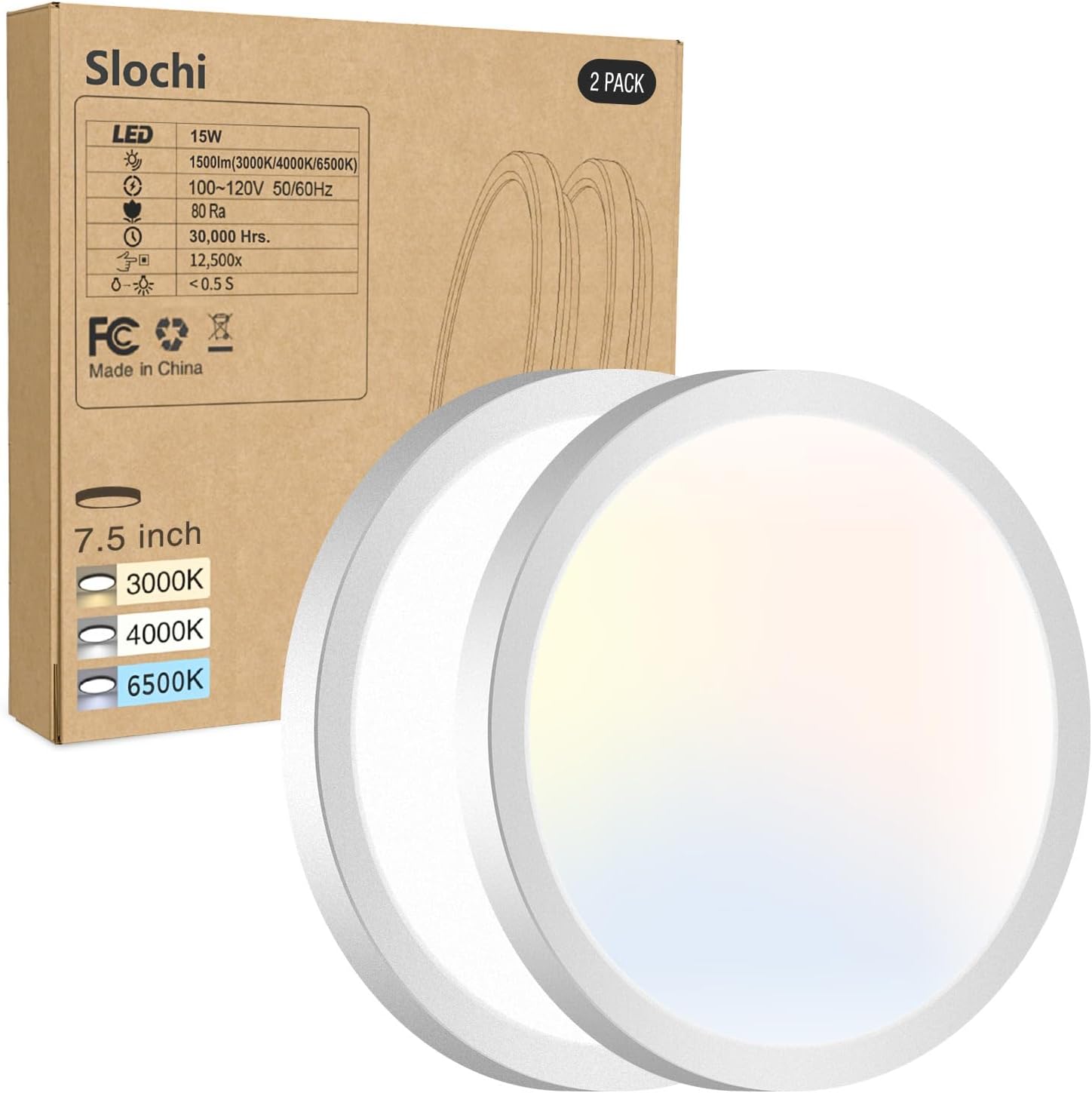 LED Flush Mount Ceiling Light Fixture, 100W Equivalent Modern Kitchen ...