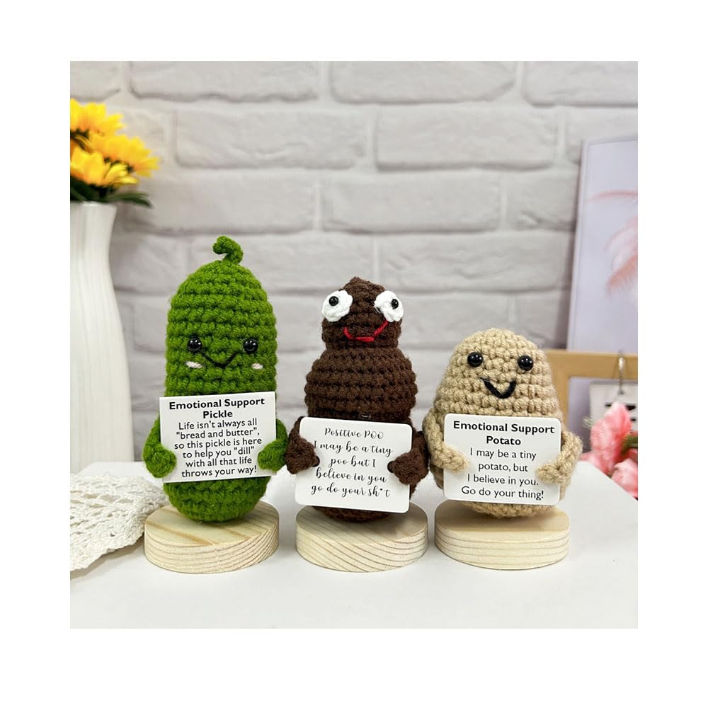 Snapklik.com : RovyFota 3PCS Funny Crochet Pickle/Potato/Poo