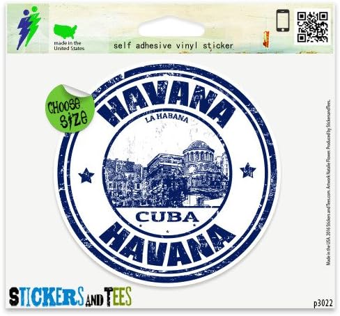 Amazon.com - Havana Cuba Travel Stamp Vinyl Car Bumper Window Sticker 8 ...