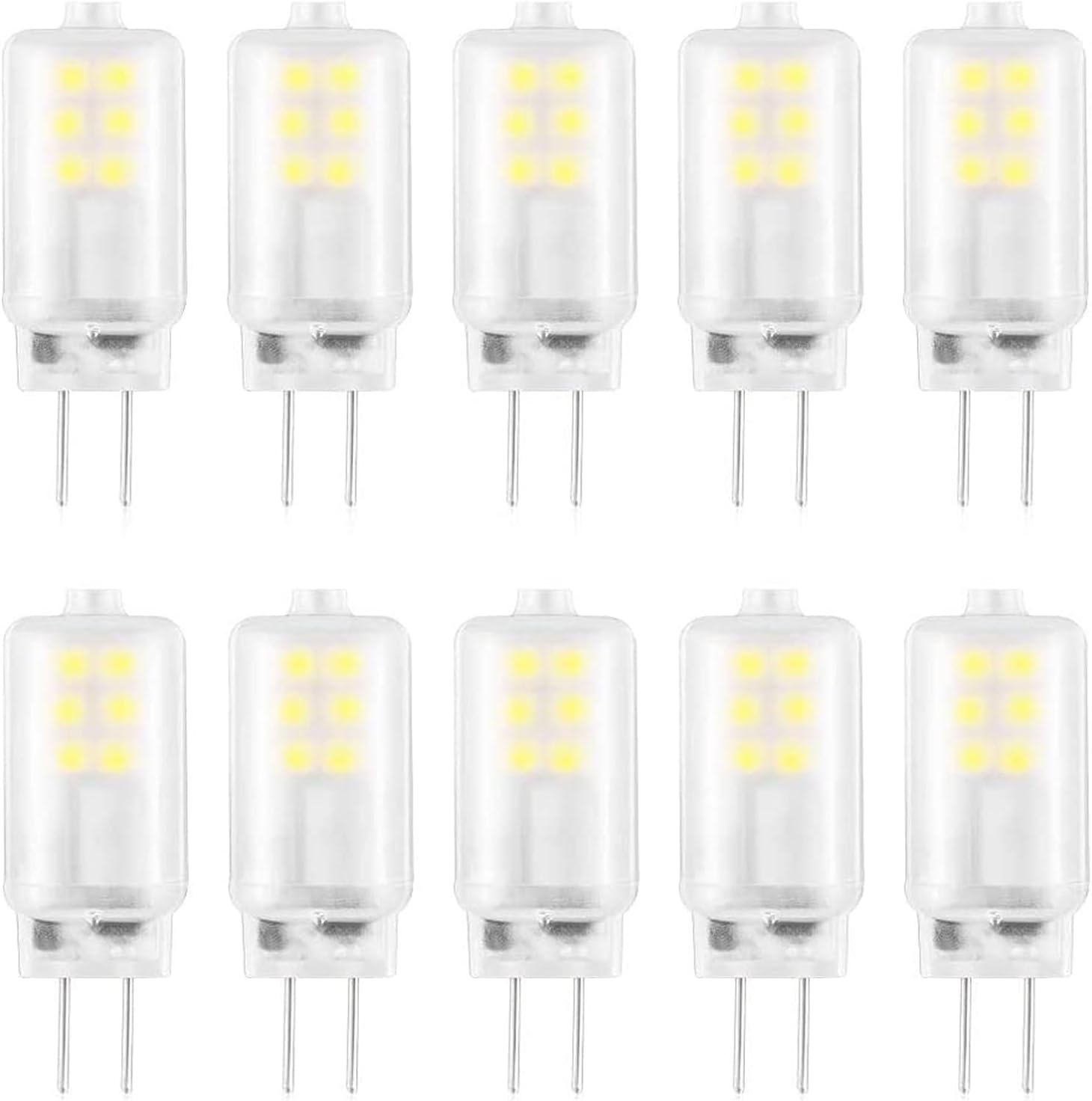 Lxcom Lighting G4 LED Bulb AC/DC 12V G4 Landscape LED Bulb (10 Pack) 10W Bulb Equivalent 6000K ...
