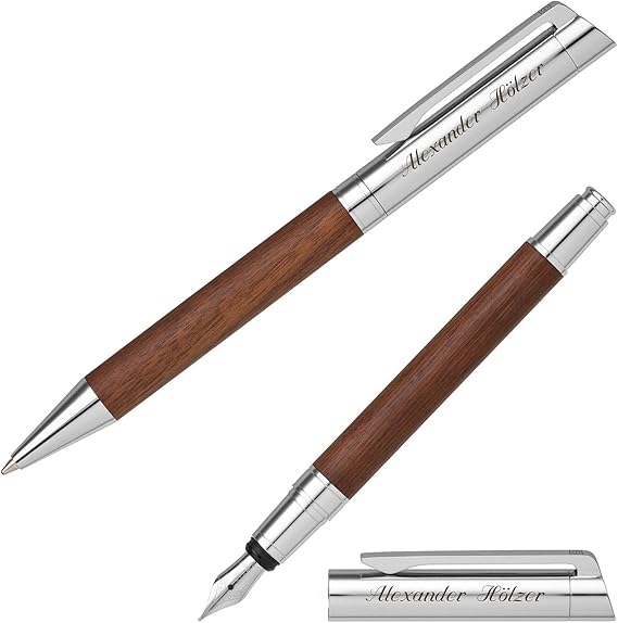 Senator Schreibset TIZIO 6252 Nussbaumholz Kugelschreiber Füller mit ...