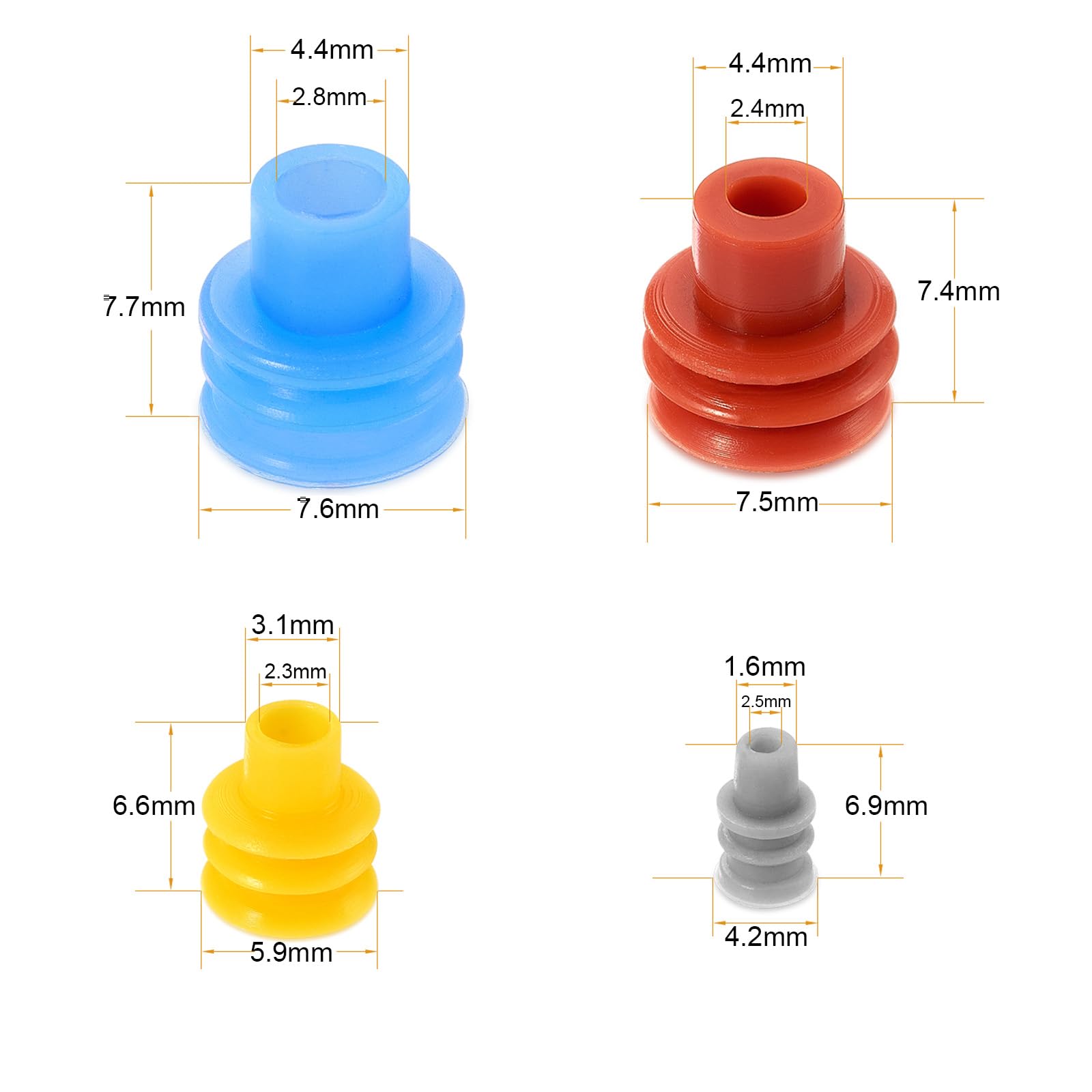 Snapklik.com : 600Pcs Weather Pack Connector Wire Seals, Metric-Pack ...