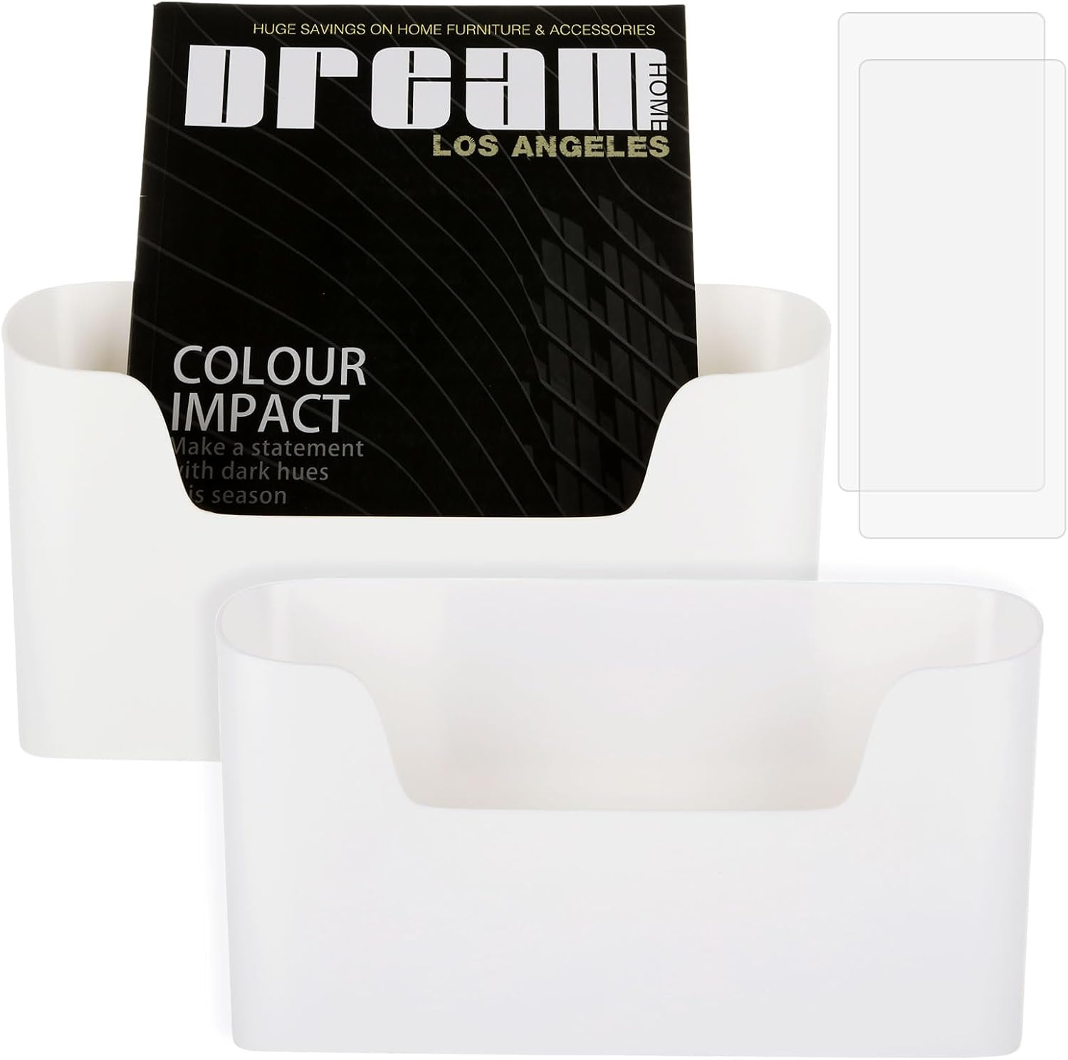 Amazon.com : 2Pack Plastic File Holder Wall Organizer, Self Adhesive ...