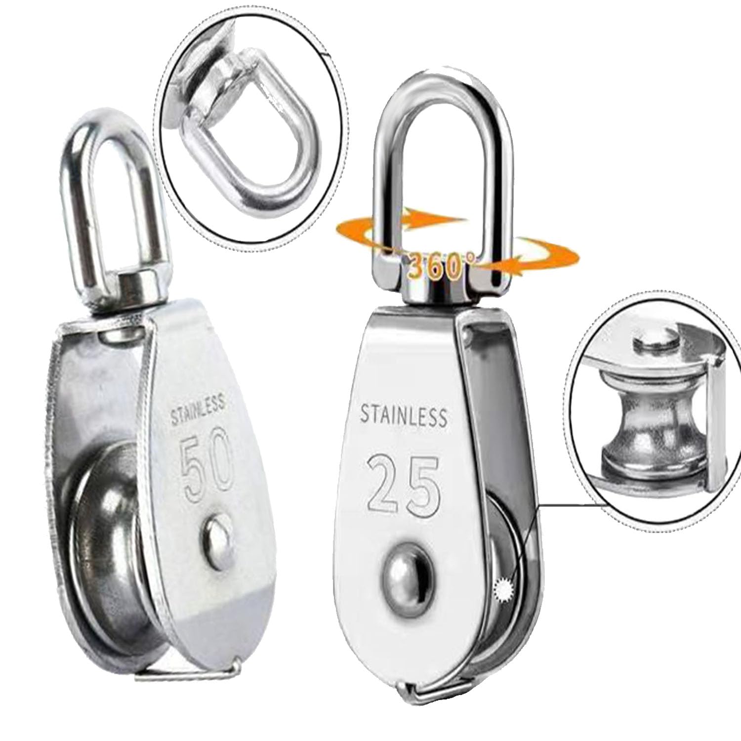 Snapklik.com : M50 Single Pulley Snatch Block Lifting Crane Swivel Hook ...