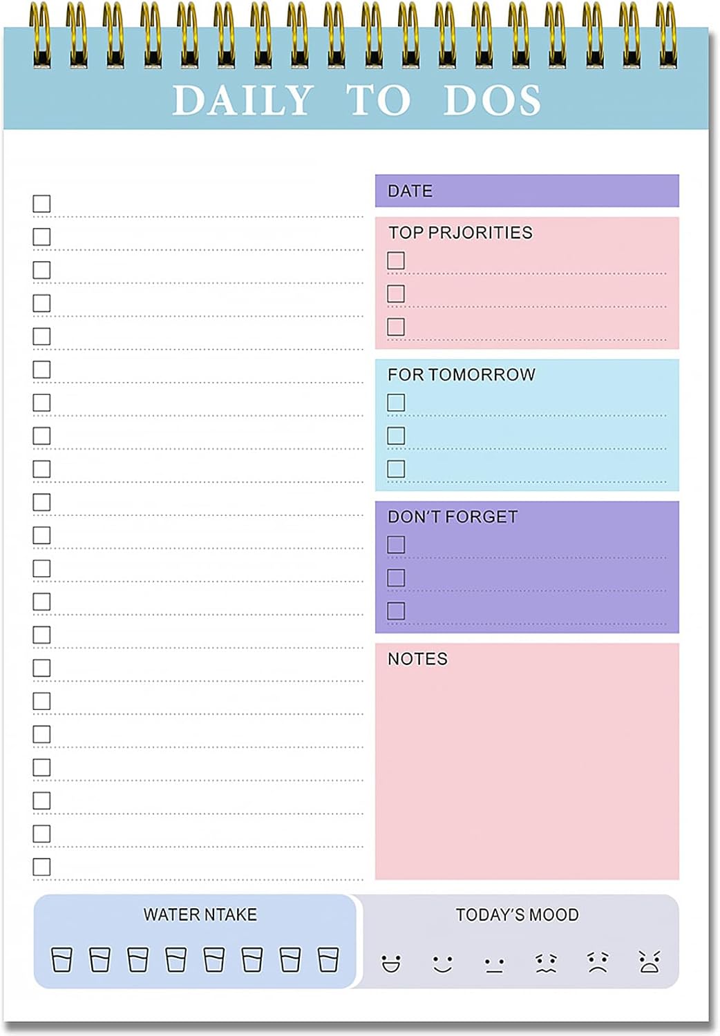 Amazon.com: Daily to Dos Notepads, To Do List Notepad Time Management ...