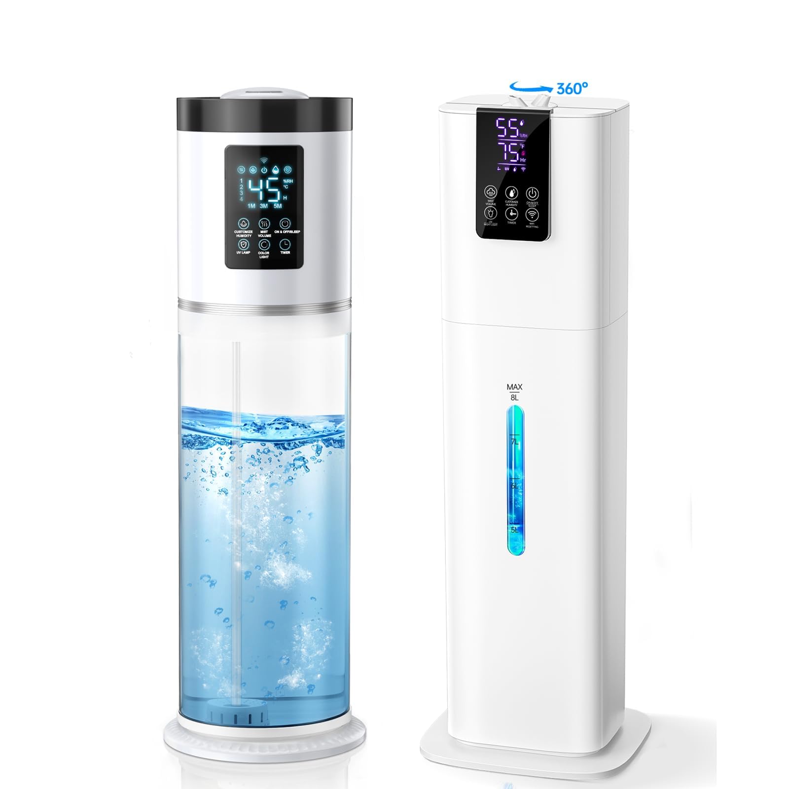 Amazon.com: 8L Humidifiers for Bedroom Large Room with Clear Tank, 7 ...