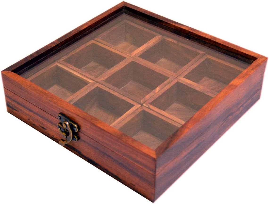 Amazon.com: Spice Box - Sheesham Wood Spice Box Container - Spice Box ...