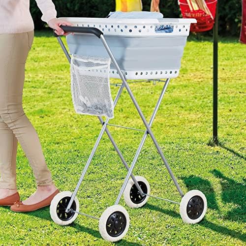 Coopers of Stortford - Laundry Trolley Foldable with a High Push Handle ...