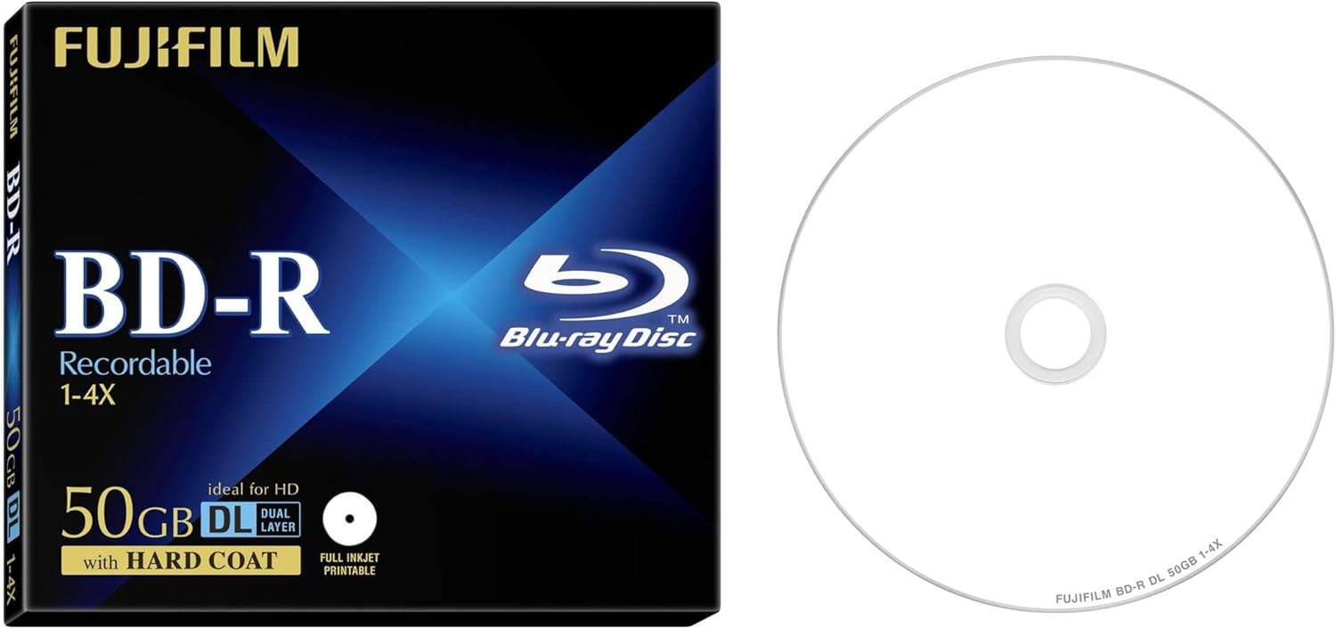 Fujifilm Fuji 5X BD-R Blu-Ray Double Layer 50GB 1-4x Recordable Jewel ...