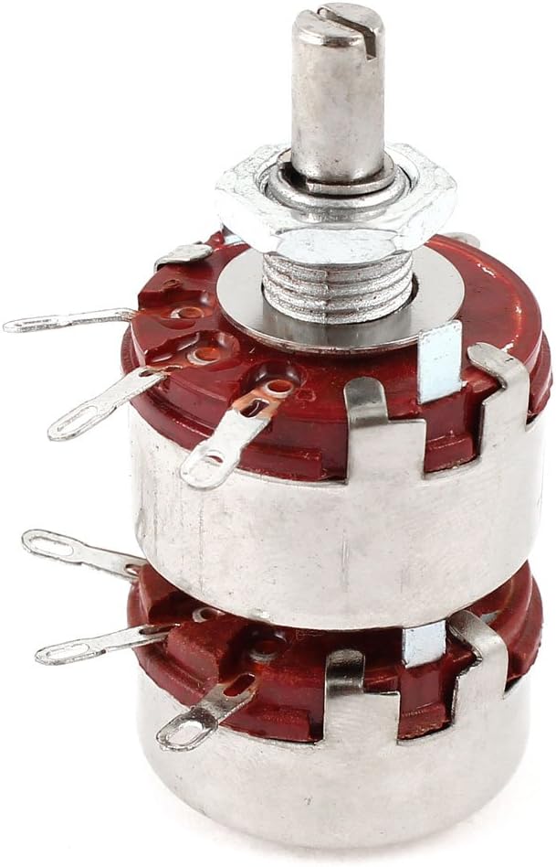 FOCCAR WTH118 Linear Variable Resistors Taper Dual Gang 10K Ohm 2W Watt ...