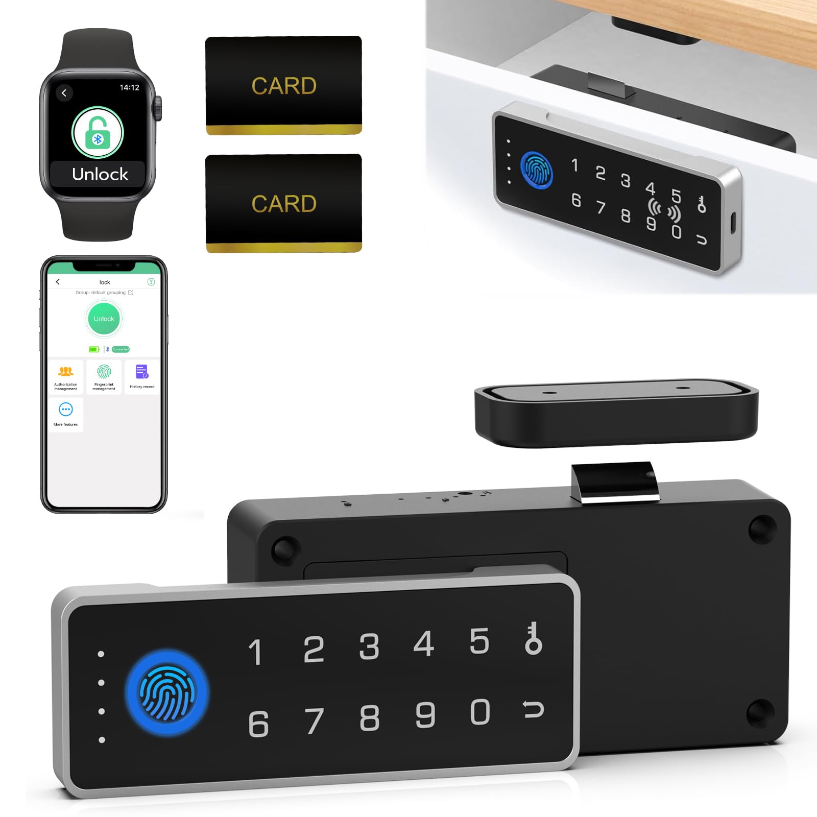Smart Drawer Lock with Fingerprint and Password eLinkSmart RFID NFC ...