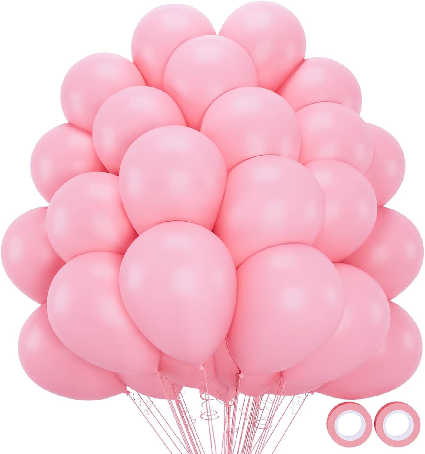 Moukiween Pink Balloons 12 inch -70 pcs Pastel Light Pink Balloons for ...