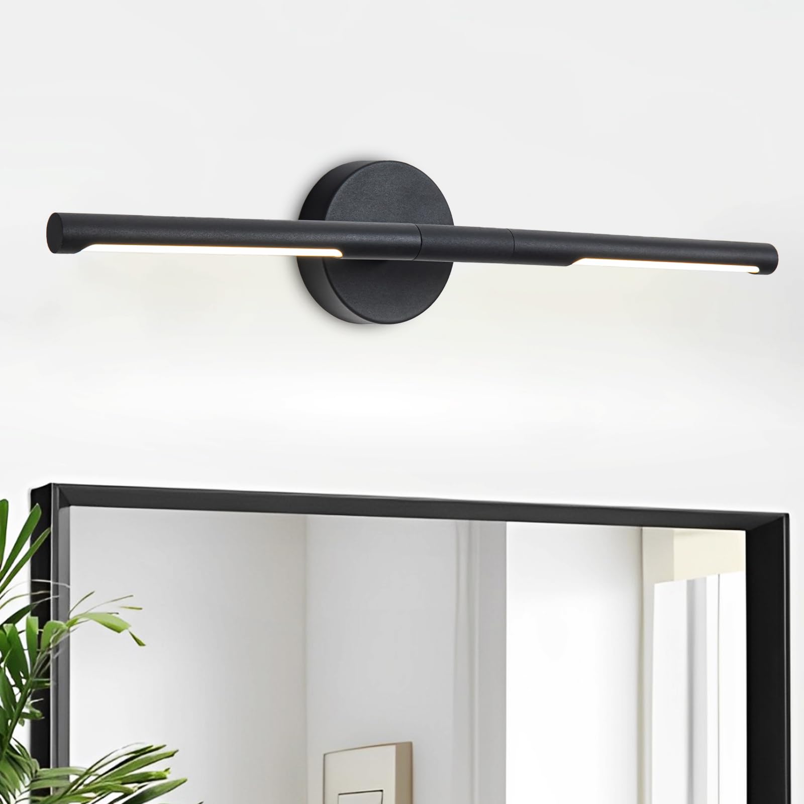 LINSEEDS Matte Black Bathroom Light Fixtures Over Mirror 24", 18W 360 ...