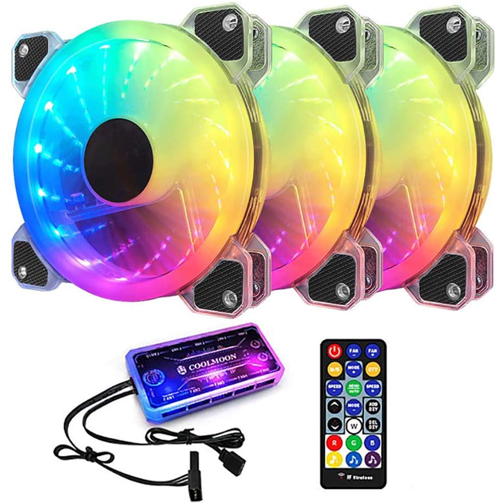 Buy 3 Pack RGB Case Fans,120mm Silent Computer Cooling PC Case Fan ...