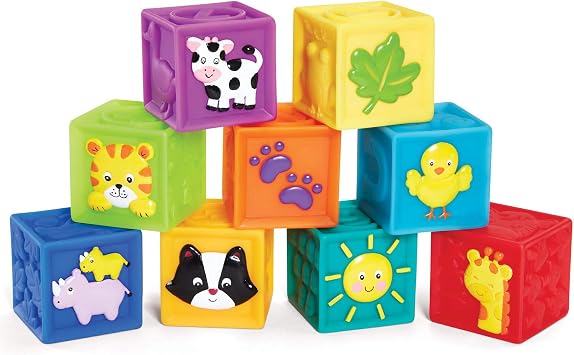 Earlyears Kidoozie Squeak and Stack Blocks Playset for Infants and ...