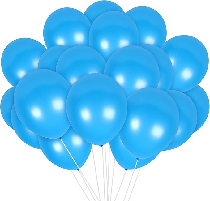 Amazon.com: Treasures Gifted Glossy Blue Balloons 12 inch 12 Pack - Sky ...