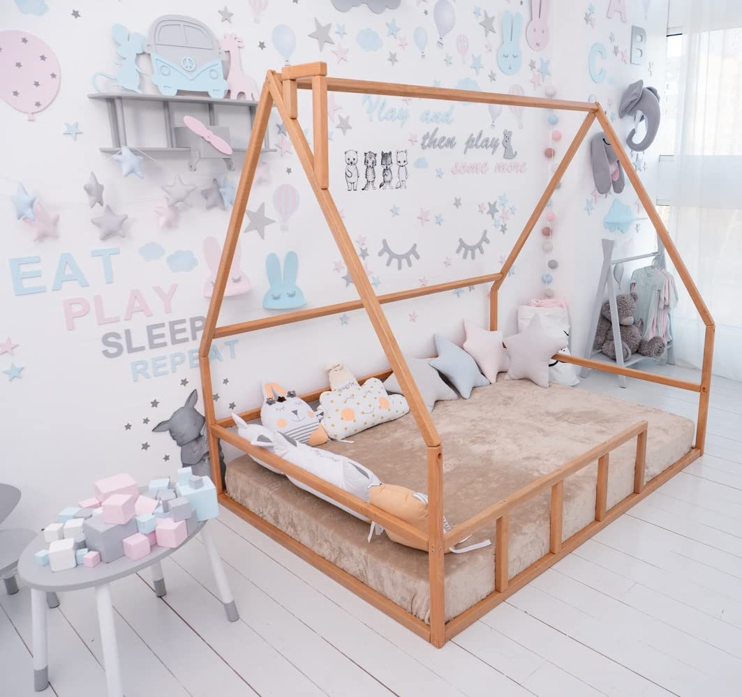 Amazon.com: BUSYWOOD Toddler Bed Frame - House Bed for Kids for ...