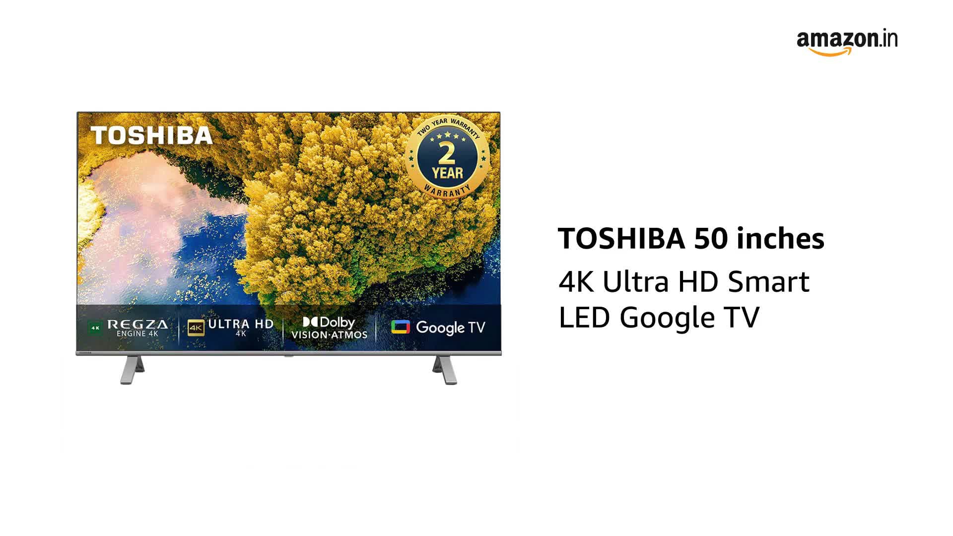 Watch TOSHIBA 126 cm ﹙50 inches﹚ C350LP Series 4K Ultra HD Smart LED ...