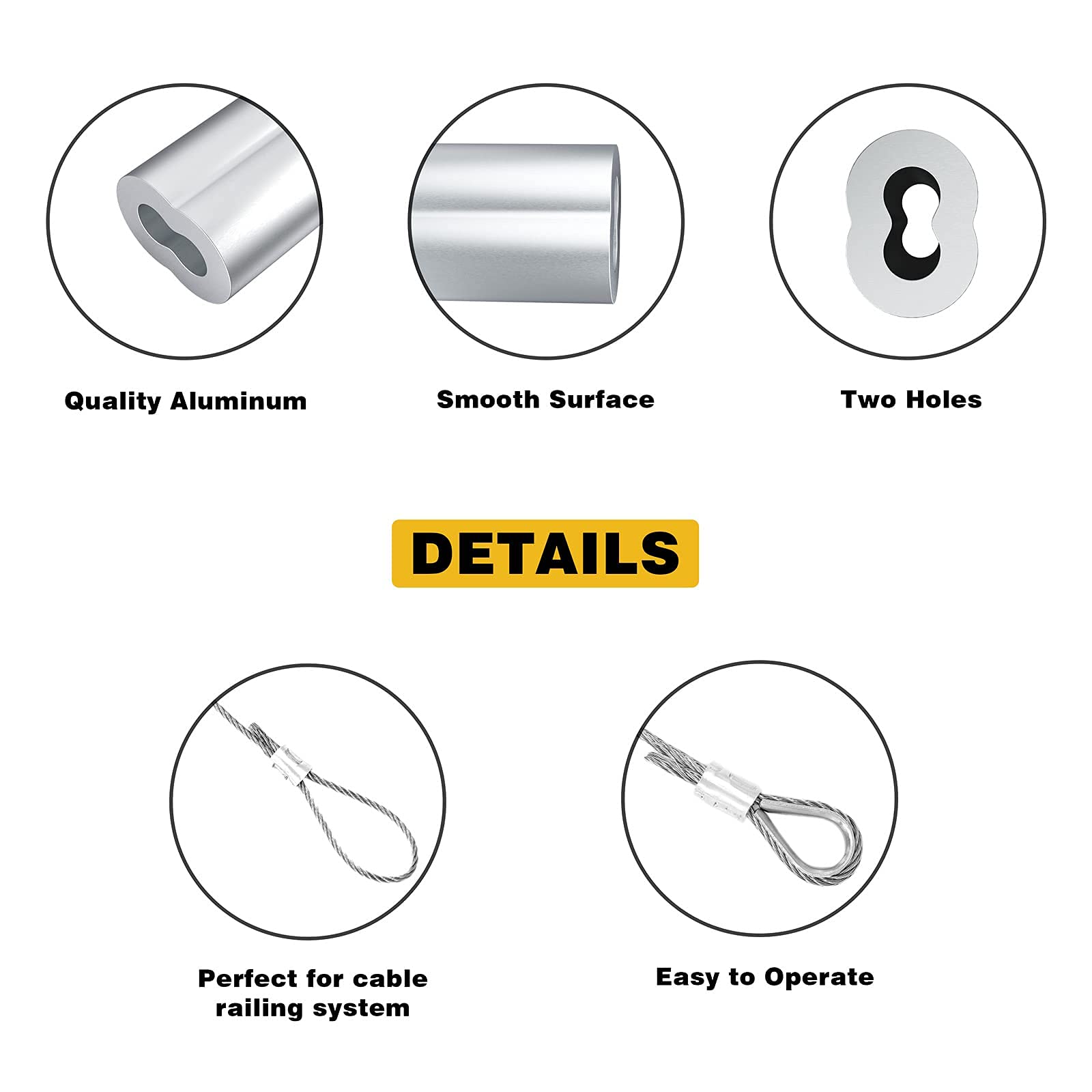 Snapklik.com : Sanuke Aluminum Crimping Loop Sleeve For 1/8 Diameter ...