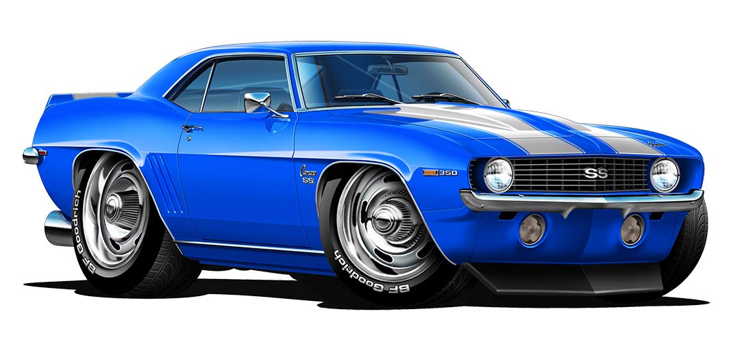 Amazon.com: 1969 Camaro SS 350 Cartoon Cars 3ft Long (36" Long) Vinyl ...