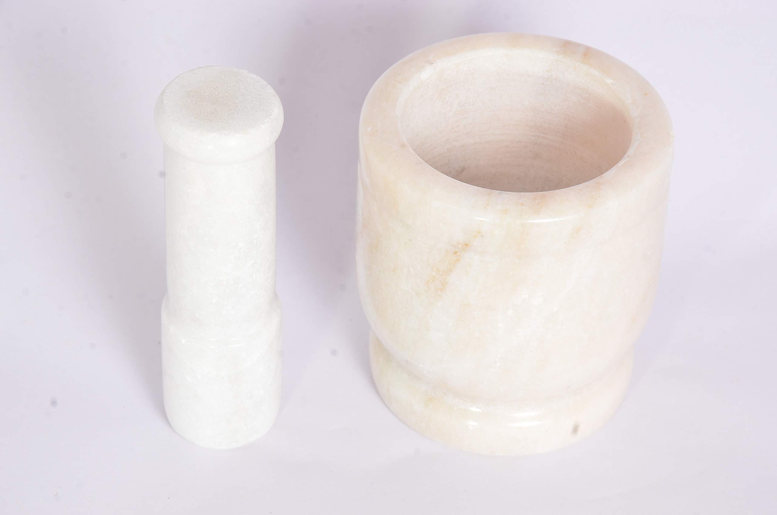 Buy White Marble Imam Dasta/Mortar and Pestle Set/Ohkli Musal/Kharal ...