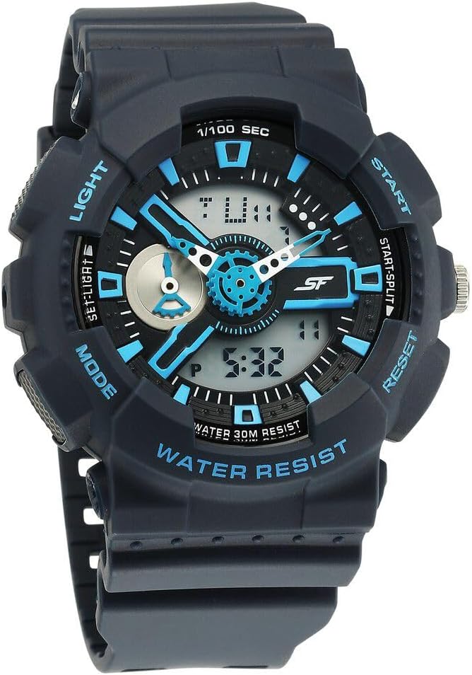 SF Dreamer Series Quartz Digital Analog Digital Blue Plastic Strap for ...
