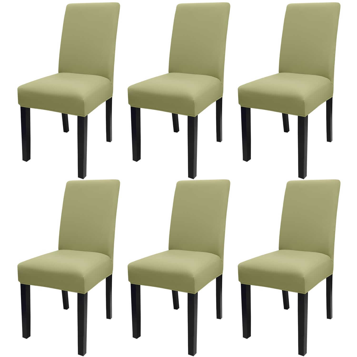 Amazon.com: JQinHome Sage Green Chair Covers for Dining Room Set of 6 ...