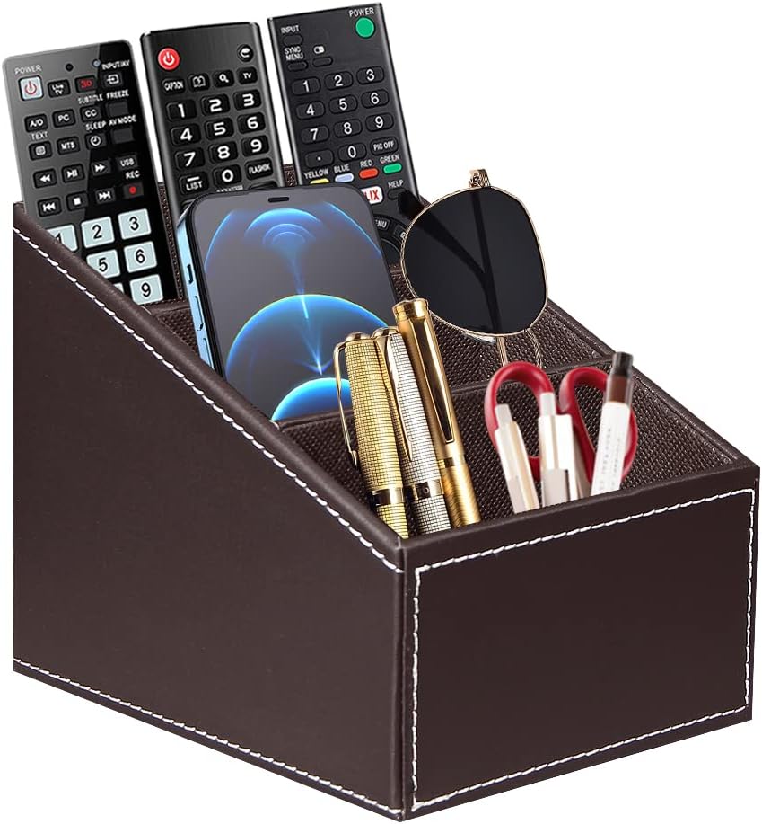 Amazon.com: Militwo Remote Control Holder - Stylish PU Leather Remote ...