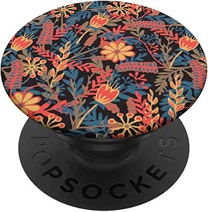 Amazon.com: Pretty floral PopSockets Grip, flowers on black background ...