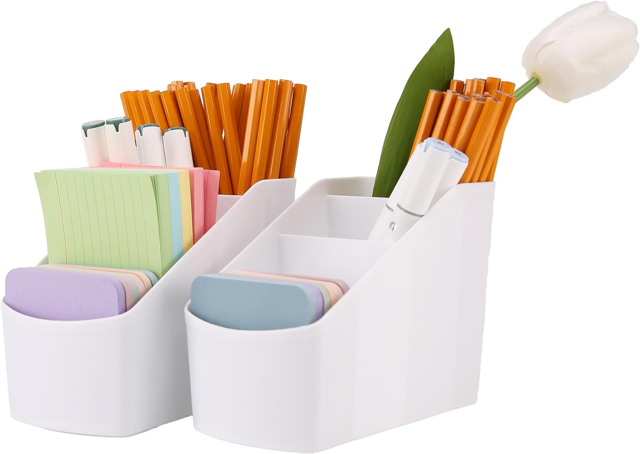 Amazon.com: Generic 2-Piece Set Plastic Desk Organizer With 8 Slots ...