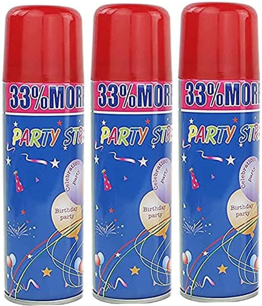 Amazon.com: VIP Home Essentials Party Streamer Spray in a Can (3 Pack ...