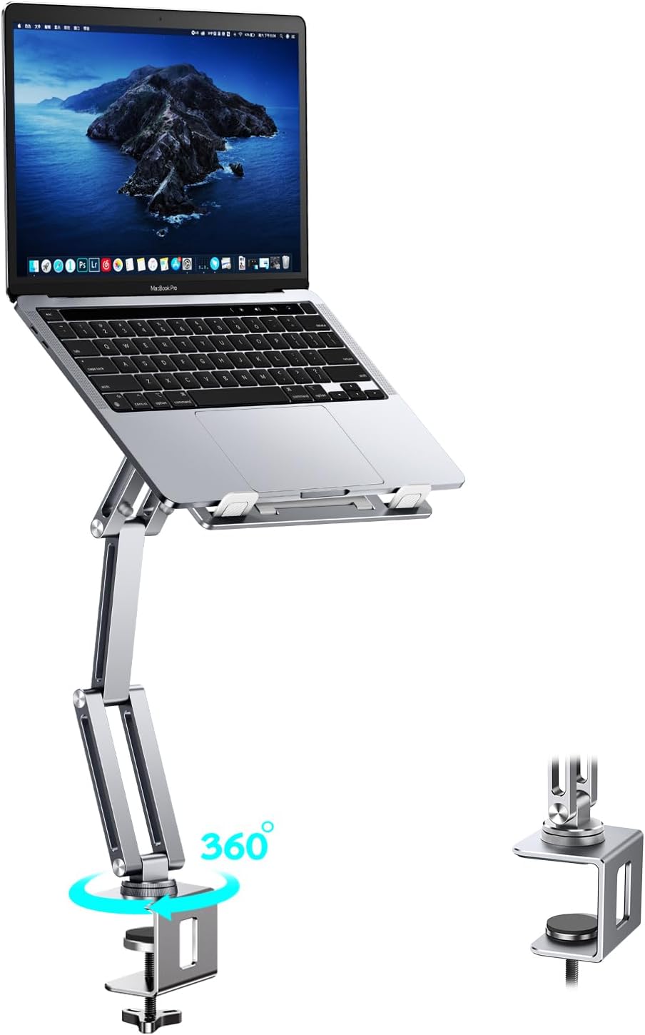 nediea Laptop Stand Mount for Desk, Laptop Arm Mount with 360 ...