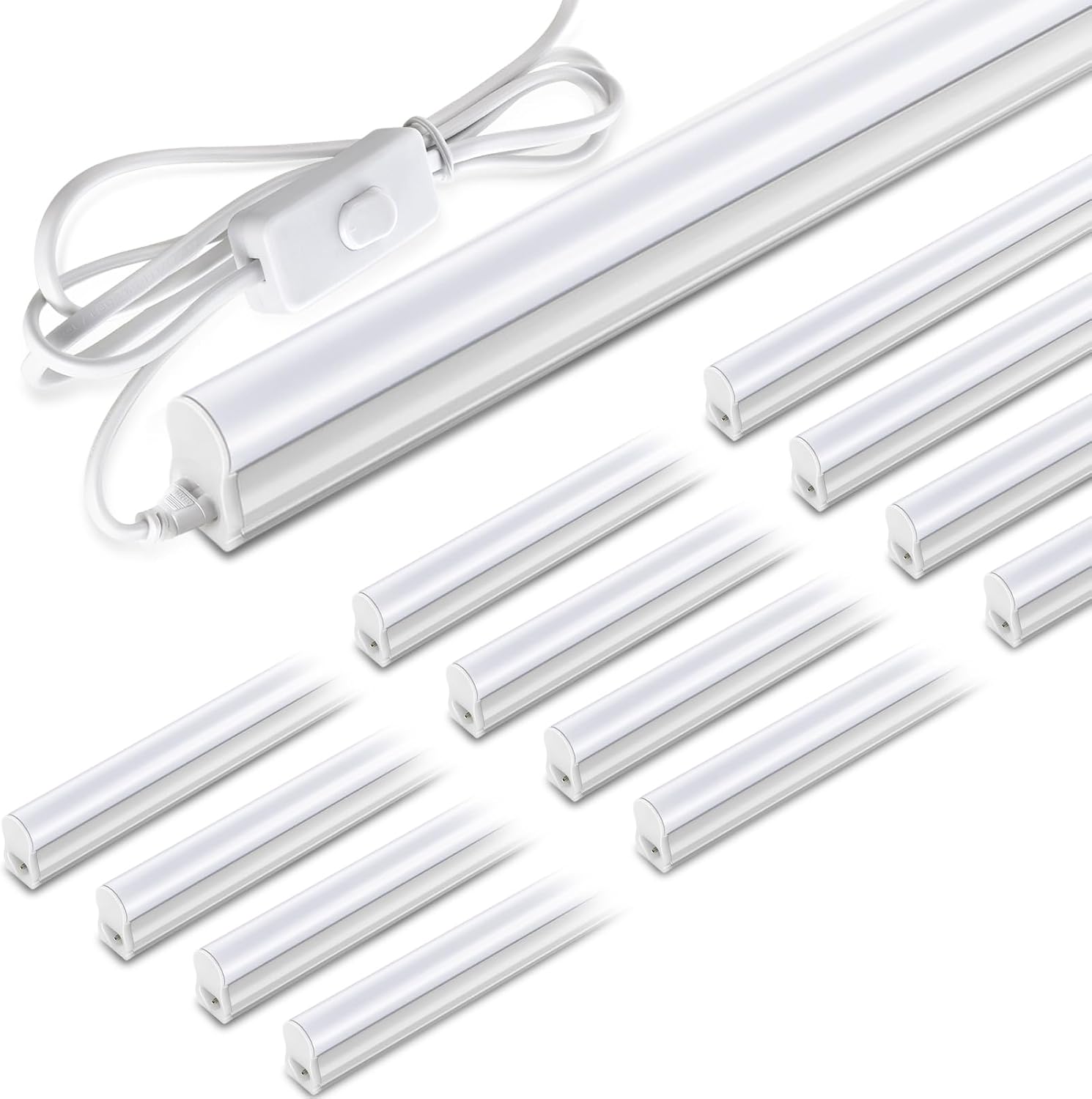Pak 12 Pack 4FT LED Shop Lights, 2300LM 6500K Cool White, 20W Energy ...