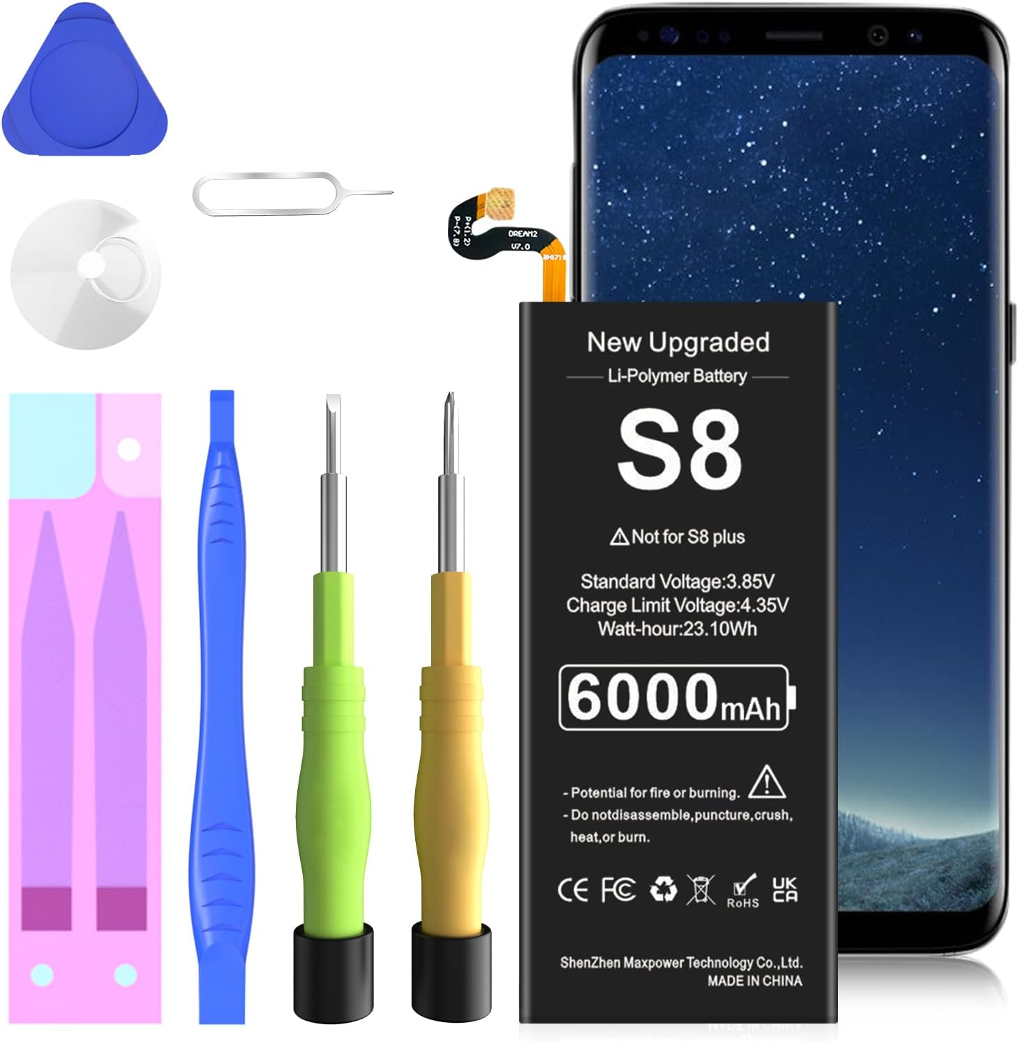 Cellular Outfitters Galaxy S8 Plus Euhan 4300mAh Galaxy S8 Plus Battery ...